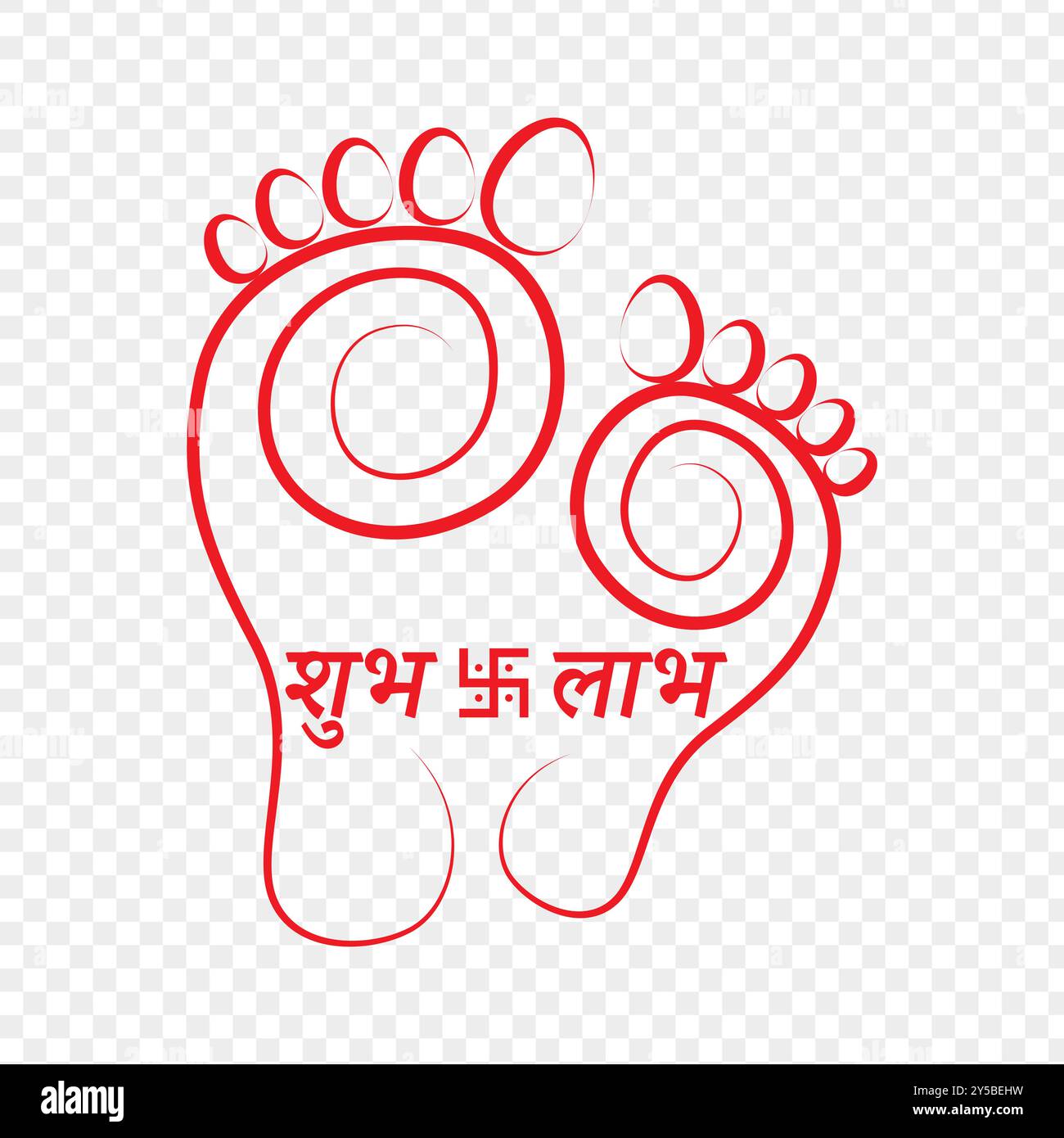 Vector illustration of Goddess Lakshmi footprint symbol on transparent ...