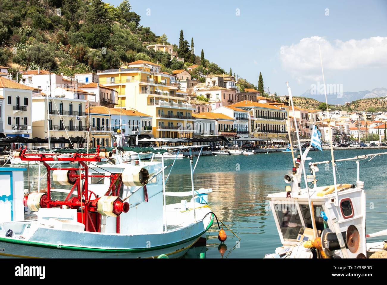 View of Gytheio coastal town in Laconia, Peloponnese, Greece Stock ...