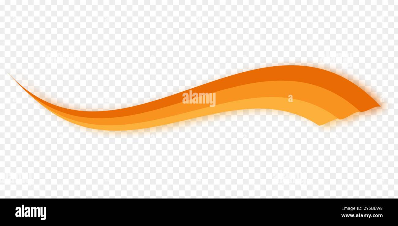 Vector illustration of curved stripes with shadow on transparent ...