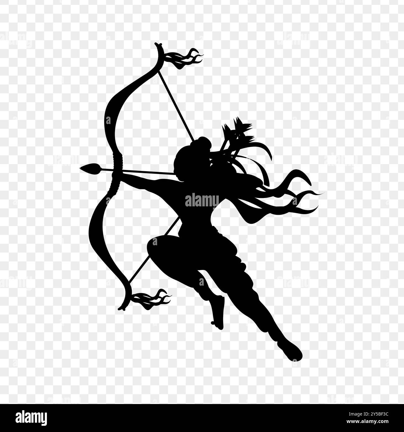 Vector illustration of lord Ram silhouette on transparent background ...