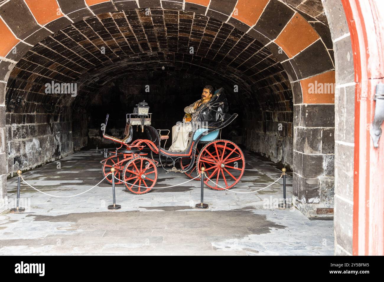 Gyumri, Armenia - July 20, 2024: carriage with passenger in arch ...