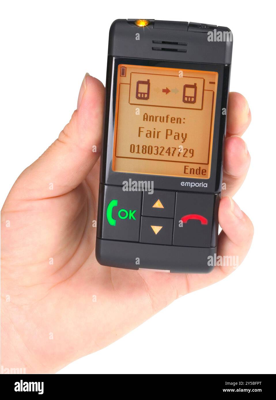 Close up of woman's hand using mobile phone slider with display on ...