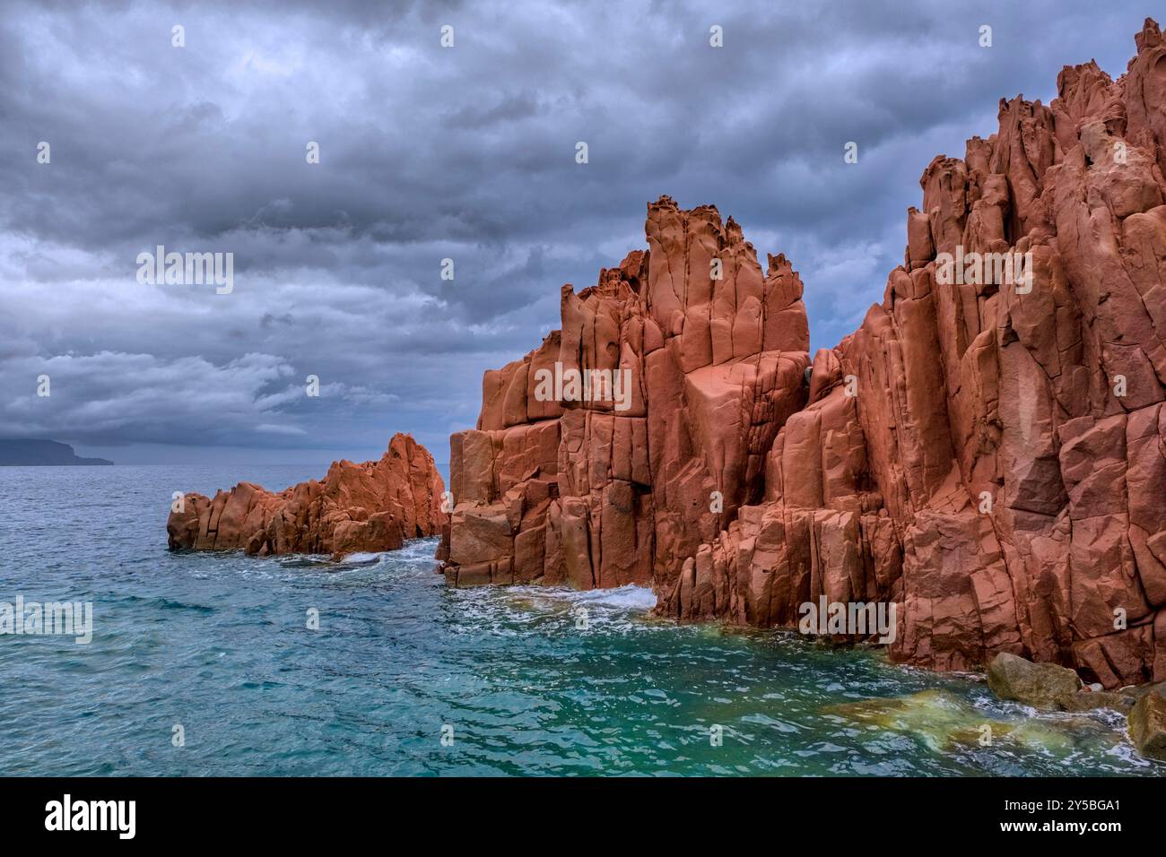 The so-called red rocks of Arbatax, rocce rosse, consisting of red ...