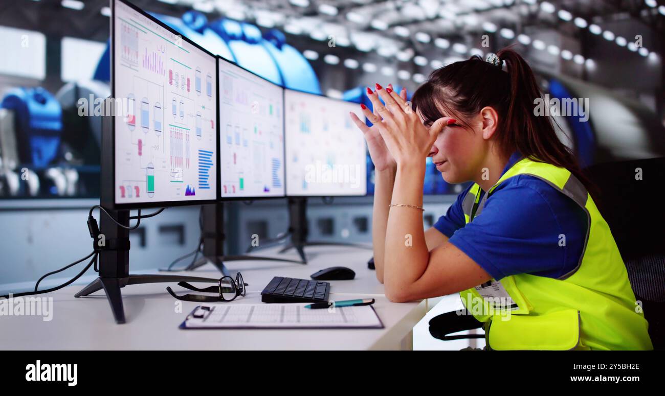 Engineer Operators Using Scada System At Industrial Plant Stock Photo ...