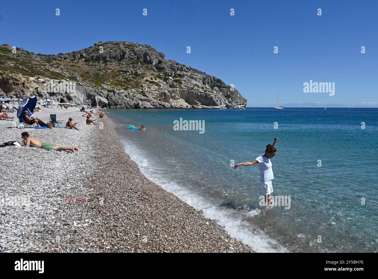 Griechische Inseln. Insel Rhodos, Griechenland. Traounou Beach bzw ...