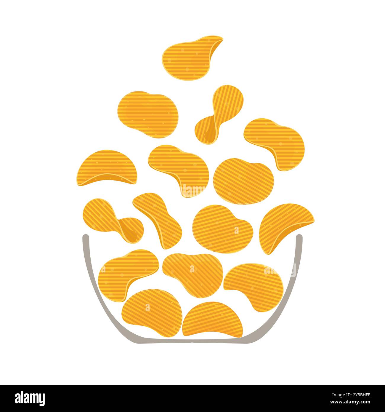 Vector illustration of wavy potato chips with crispy, wavy pieces ...