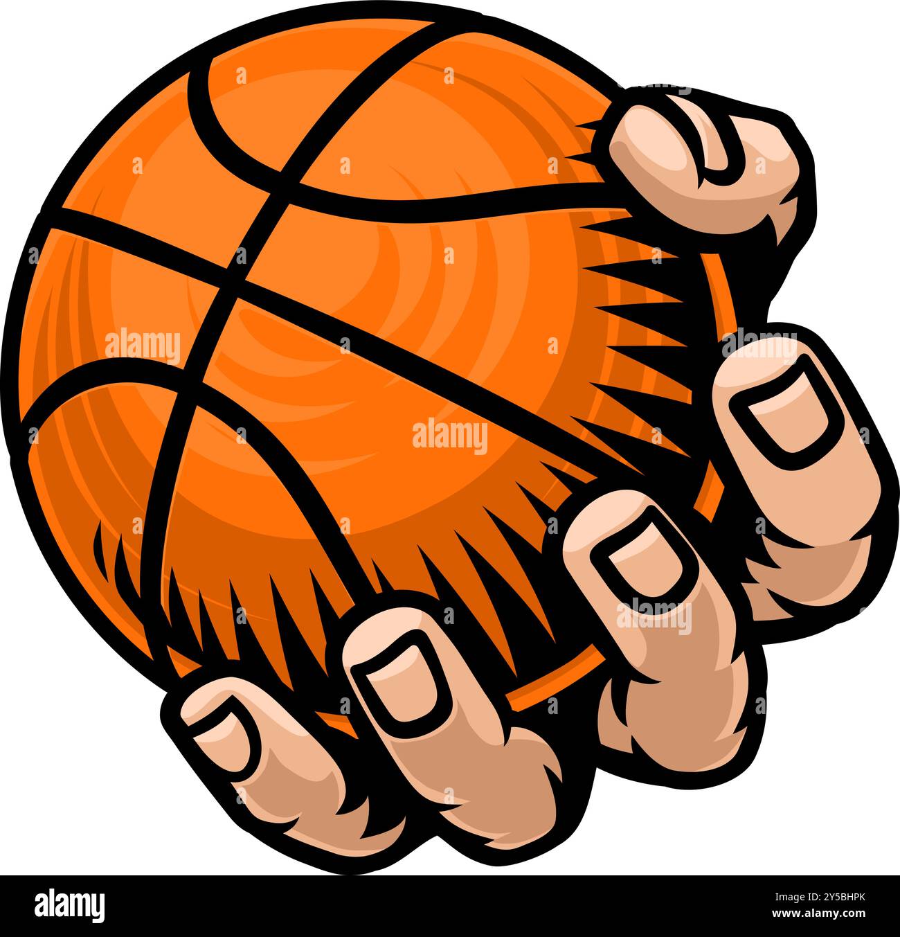 Mascot Person Hand Fist Holding Basketball Ball Stock Vector Image ...