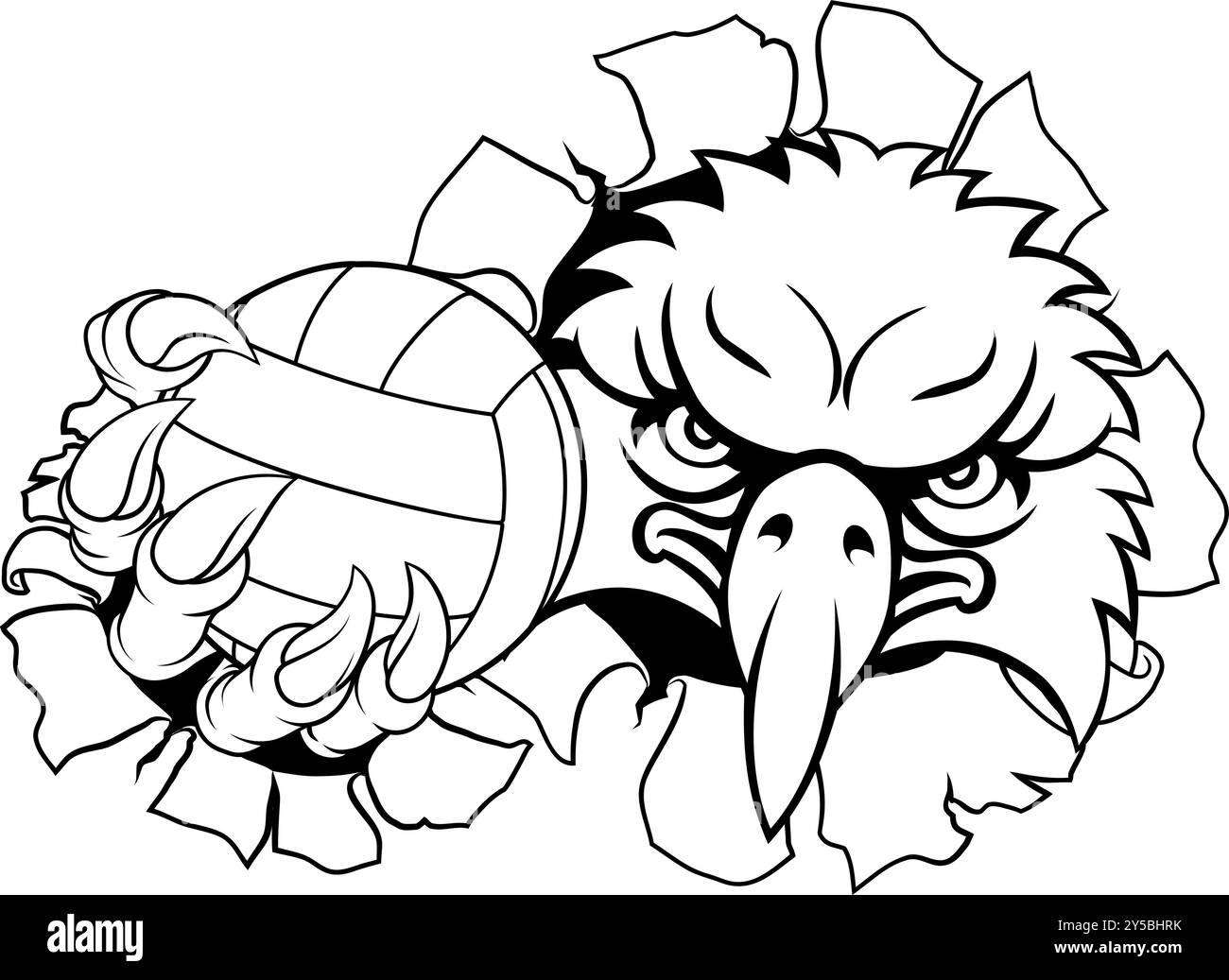 Eagle Hawk Bird Volleyball Volley Ball Mascot Stock Vector Image & Art ...