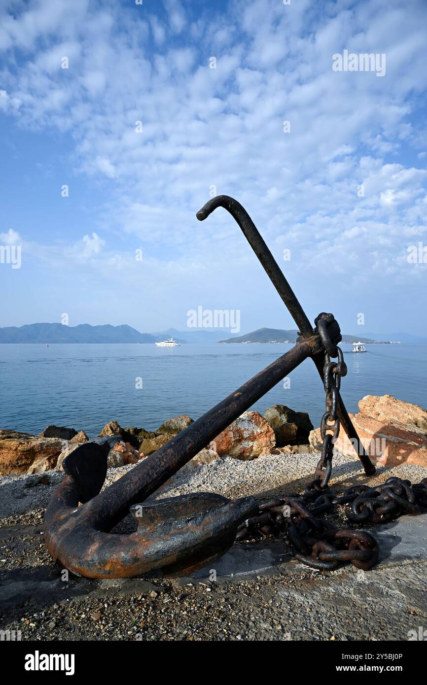An old anchor in Aegina island, Greece Stock Photo - Alamy