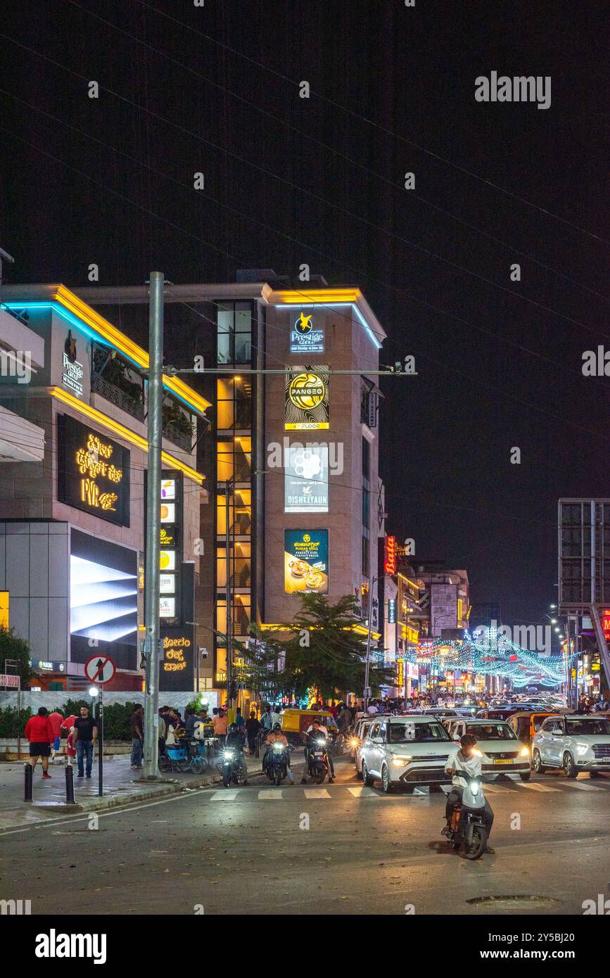 Brigade Road Bengaluru Karnataka India September 7 2024 Busy lit up ...