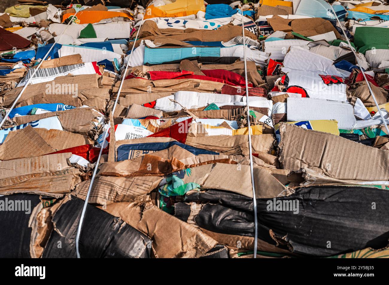 Cardboard compressed and ready to reuse Stock Photo - Alamy