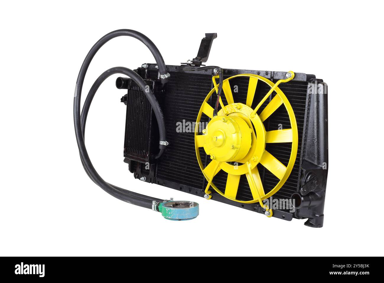 Car Parts - Old car turbo Water and oil radiators with cooling fan and ...