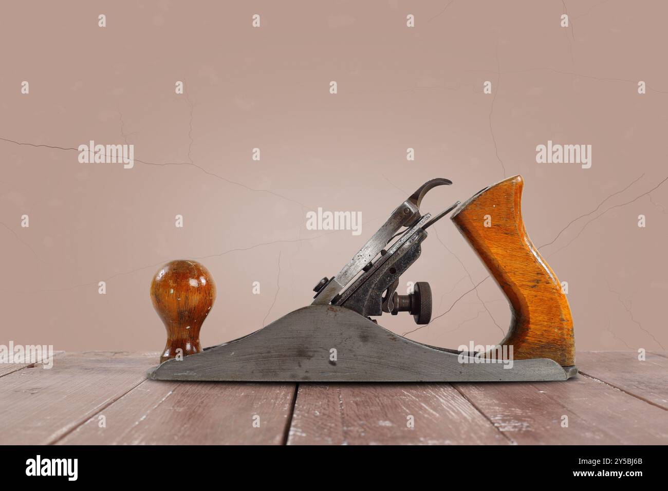 Tools Building and repair - Old rusty metal hand plane closeup a brown ...