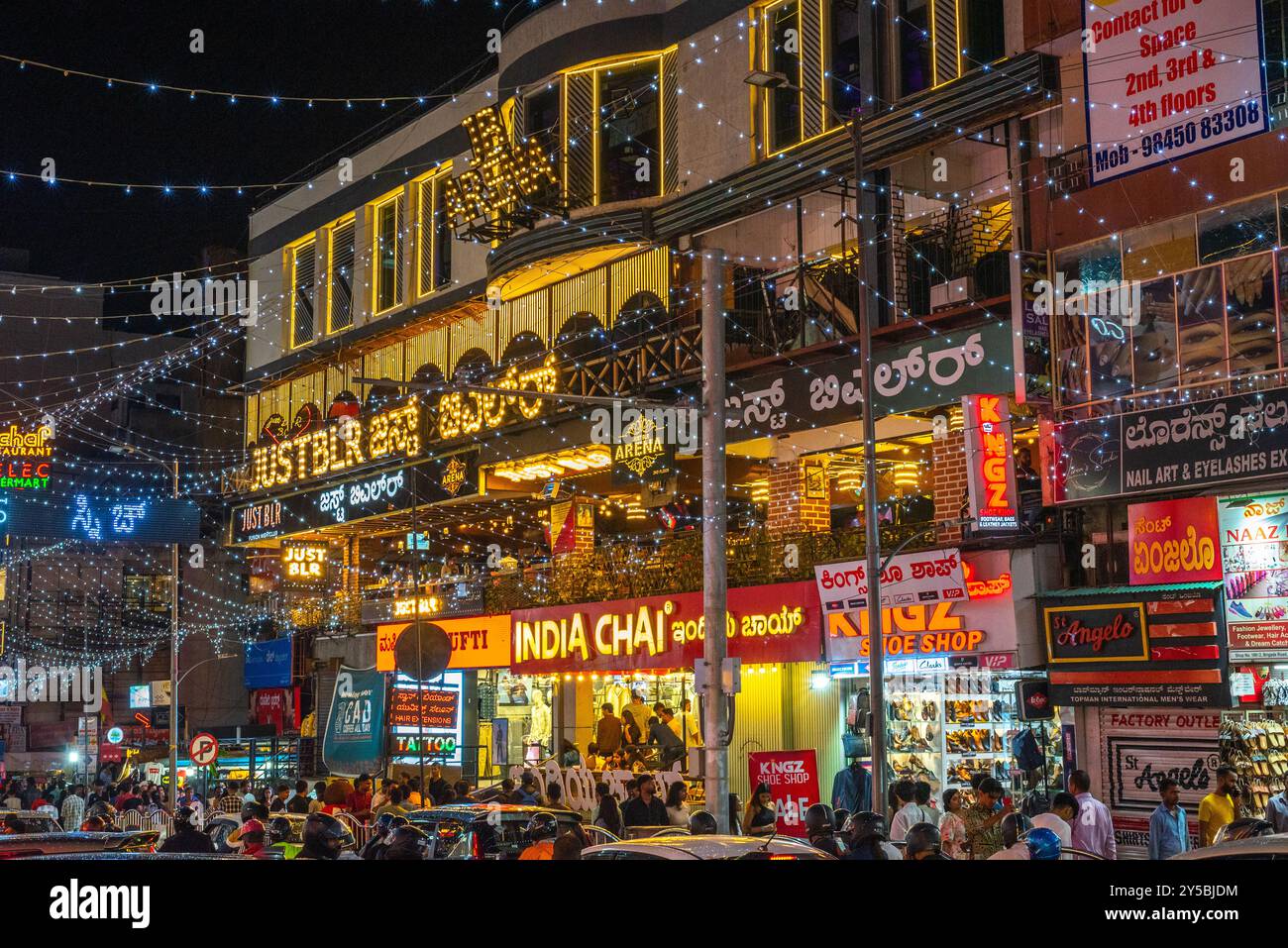 Brigade Road Bengaluru Karnataka India September 7 2024 Busy lit up ...