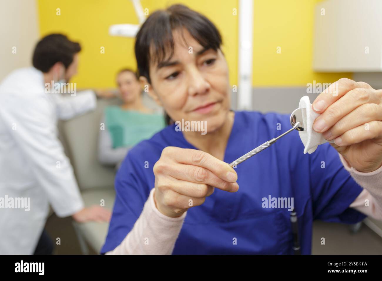 prosthesis worker prosthetic dentistry process Stock Photo - Alamy