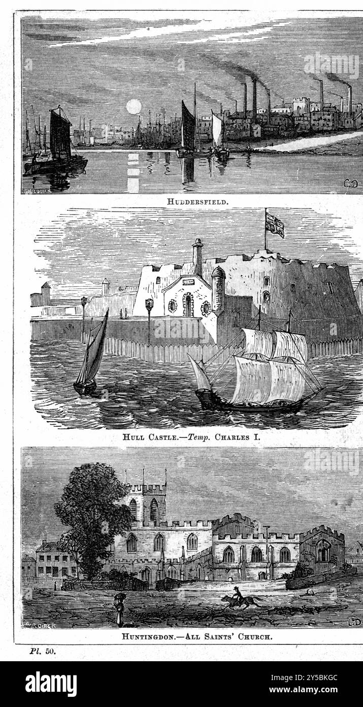 Plate 50 - Huddersfield, Hull Castle, Huntingdon - BEETON'S DICTIONARY ...