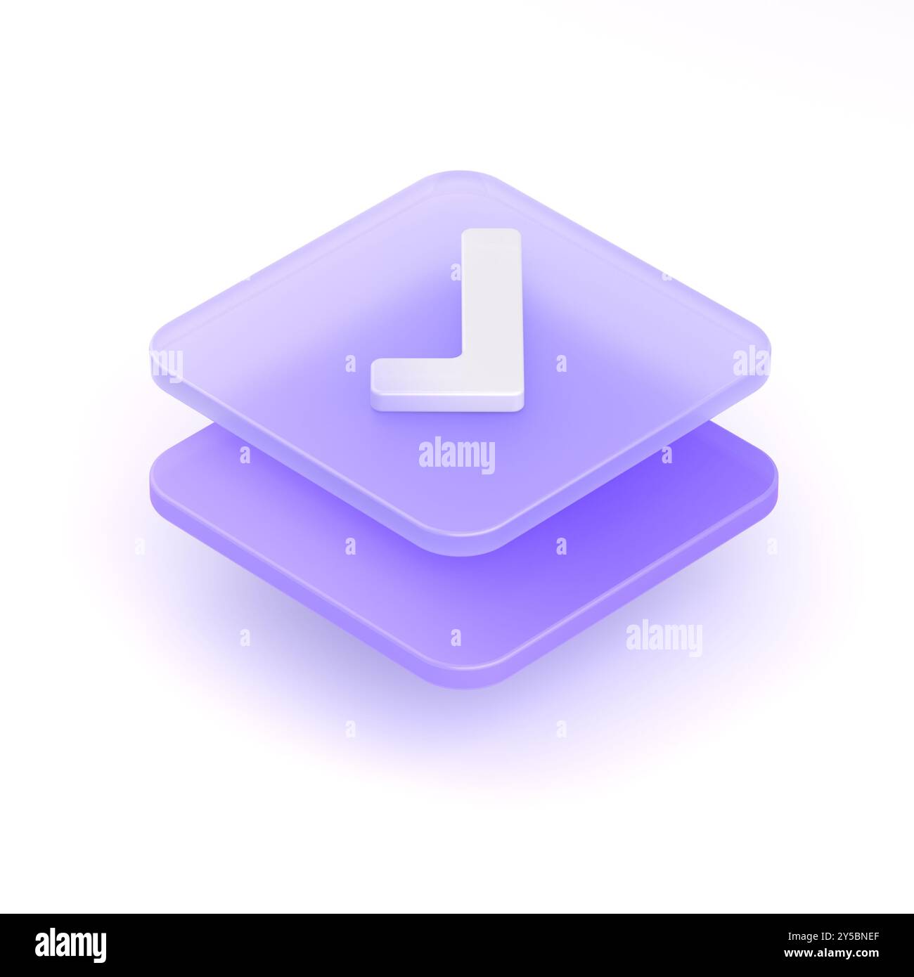 Cartoon Icon Mockup.3D checkbox. Check mark. 3D illustration.Tick Mark ...