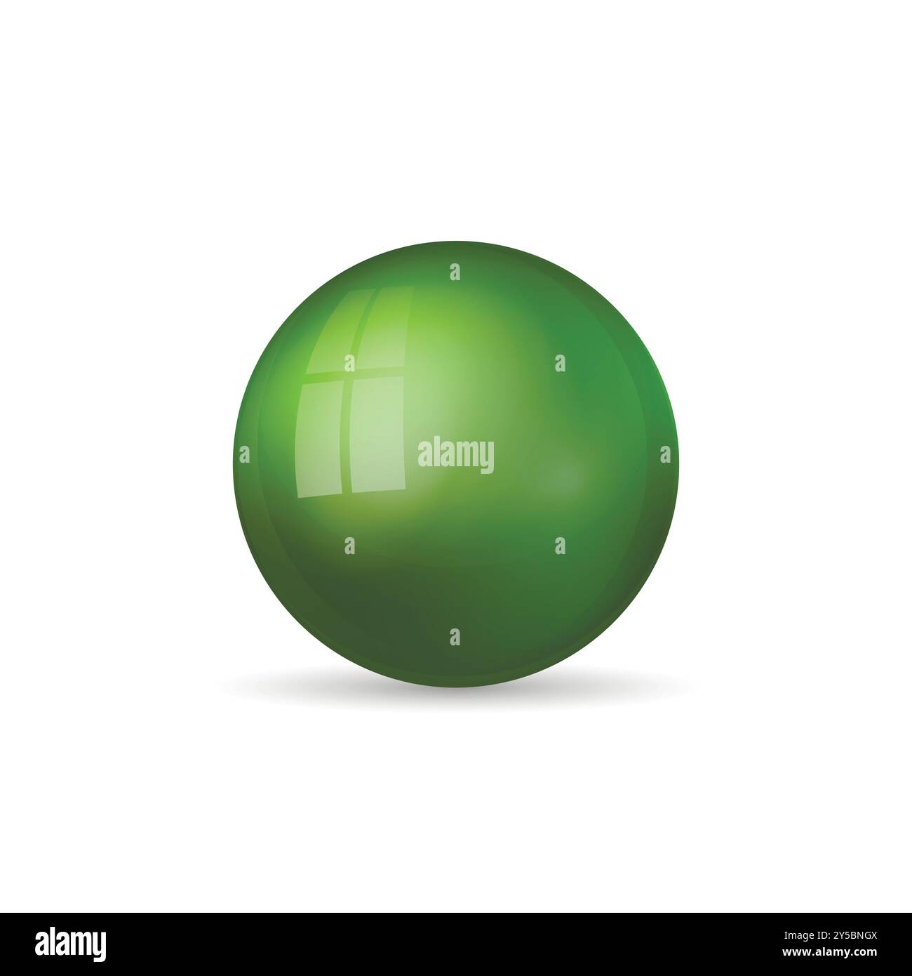 Glass green ball or precious pearl. Glossy realistic ball, 3D abstract vector illustration ...