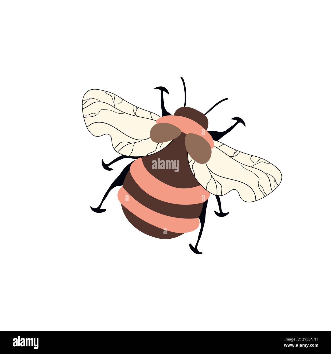 Cartoon bee mascot. A small bees flies. Wasp collection. Vector ...
