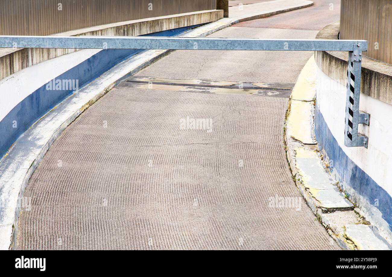 Street exit road barrier safety gate, a sign of restricted access ...