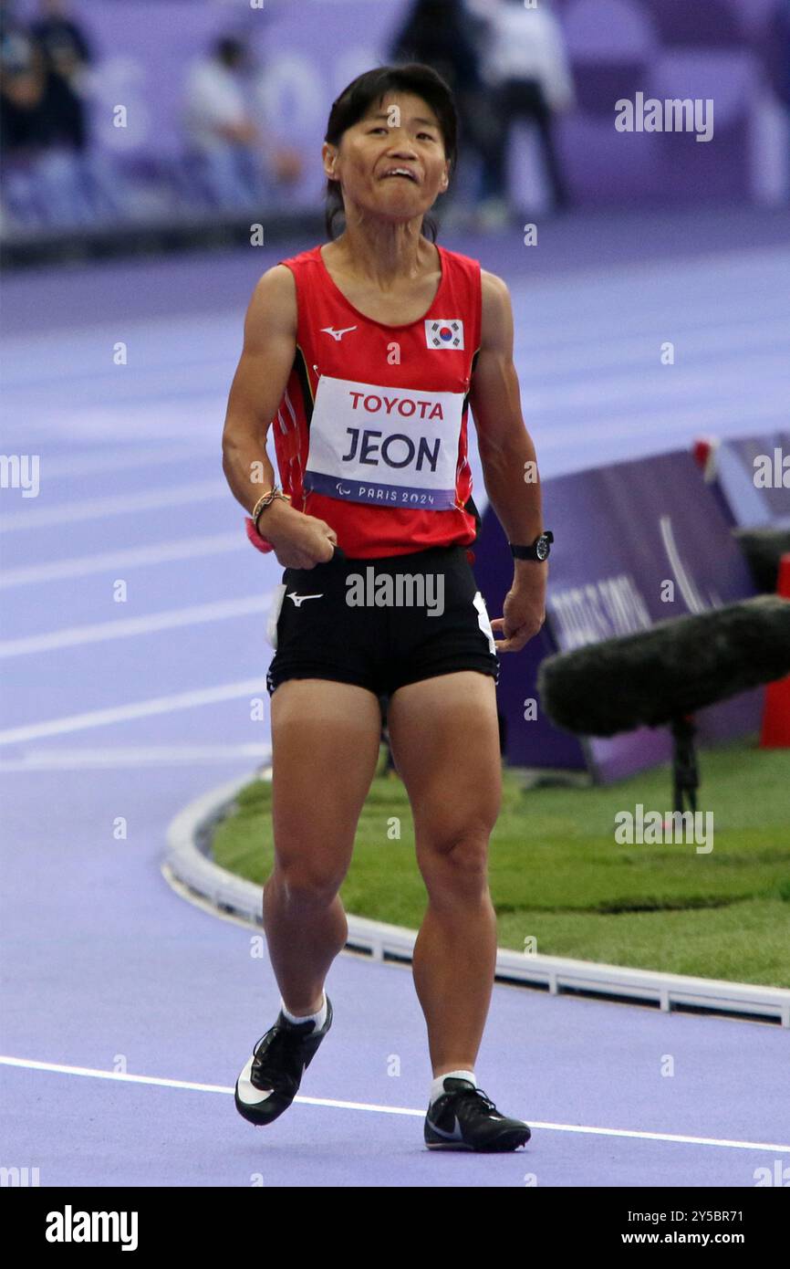 JEON Min Jae of the Republic of Korea in the Women's 100m - T36 sprint ...