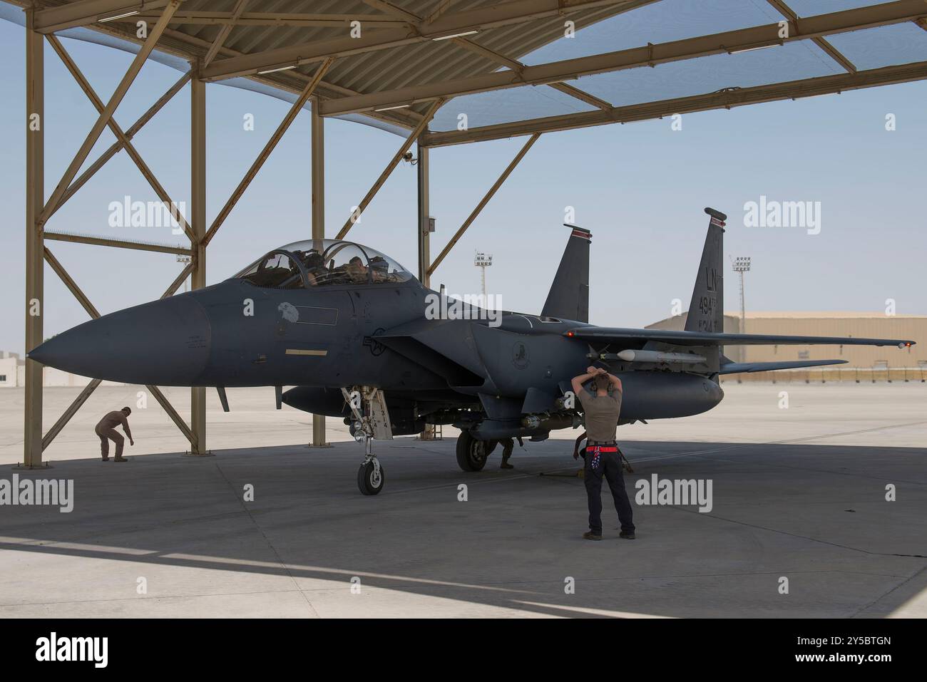 A crew chief assigned to the 380th Expeditionary Aircraft Maintenance ...