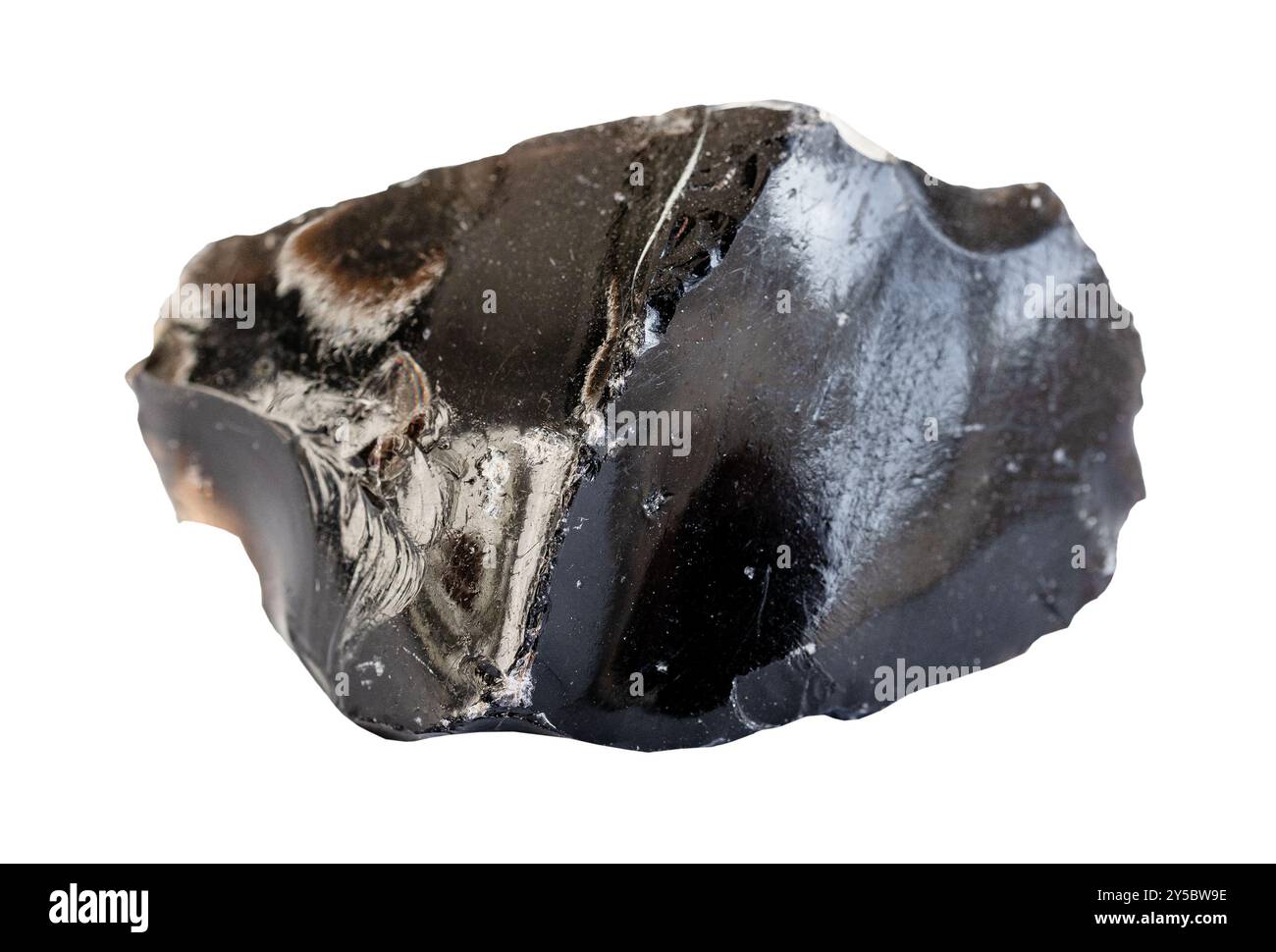 natural armenian piece of obsidian volcanic glass stone isolated on ...