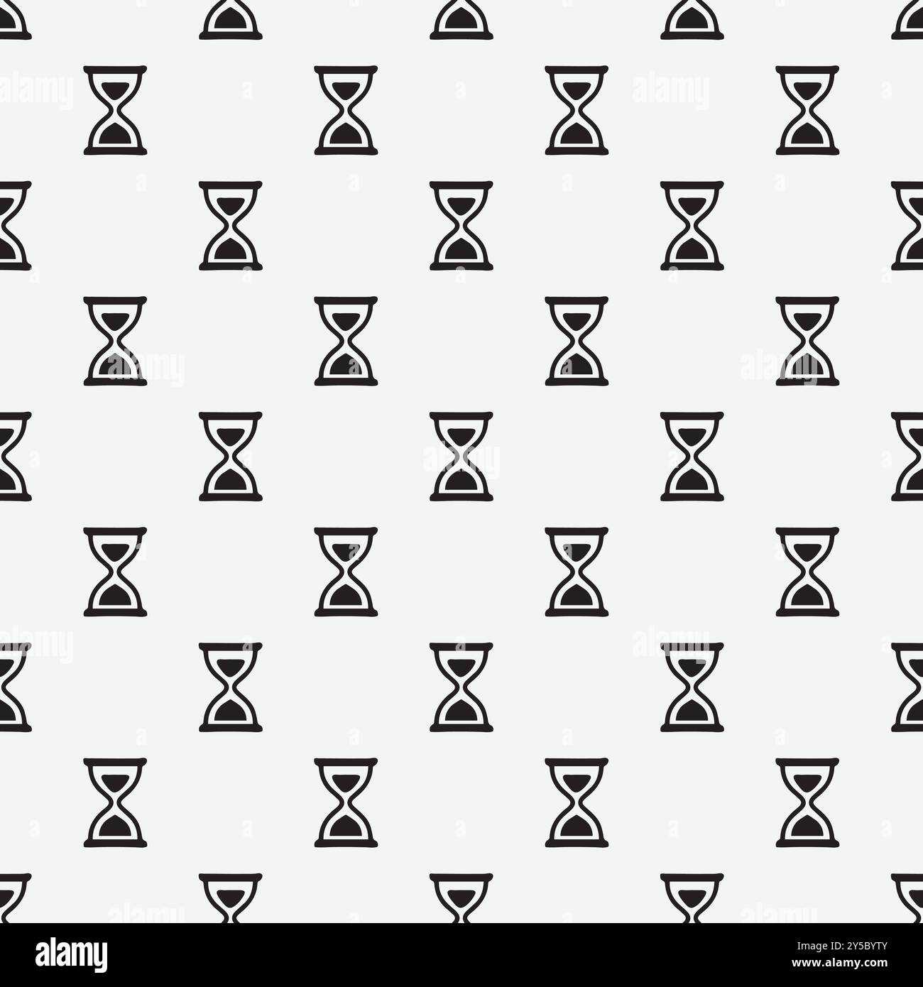 Hourglass icon seamless pattern on white background. Vector ...