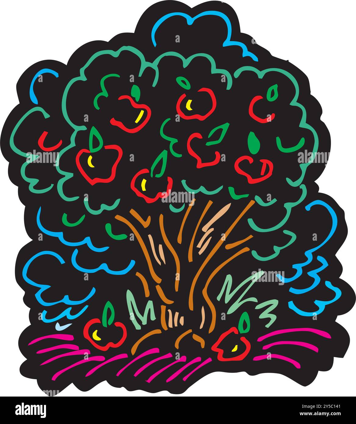 apple tree vector illustration agriculture symbol concept Stock Vector ...