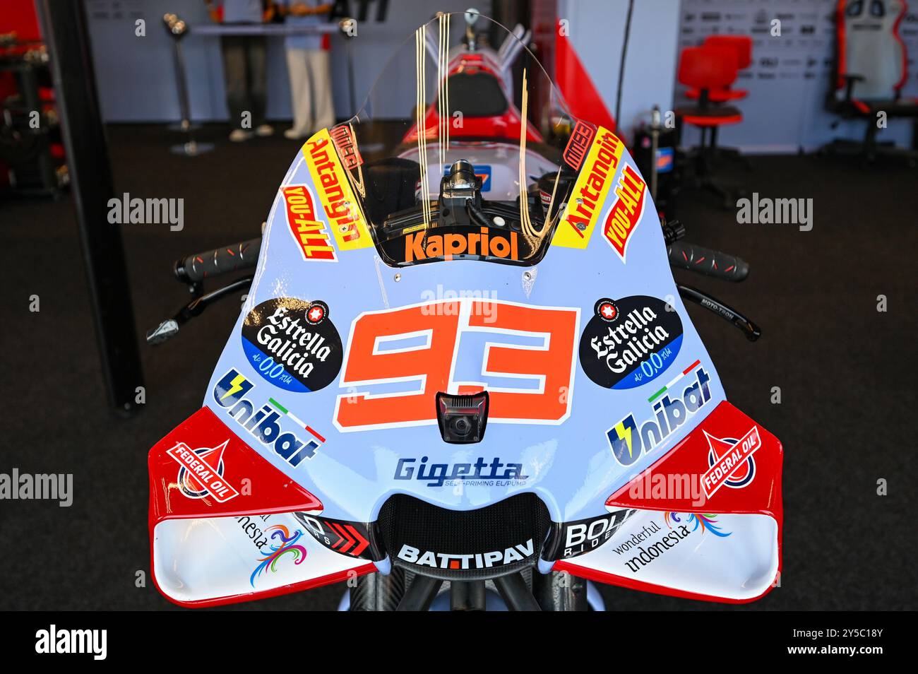 Details of Marc Marquez moto Spanish Gresini Racing MotoGP Ducati ...