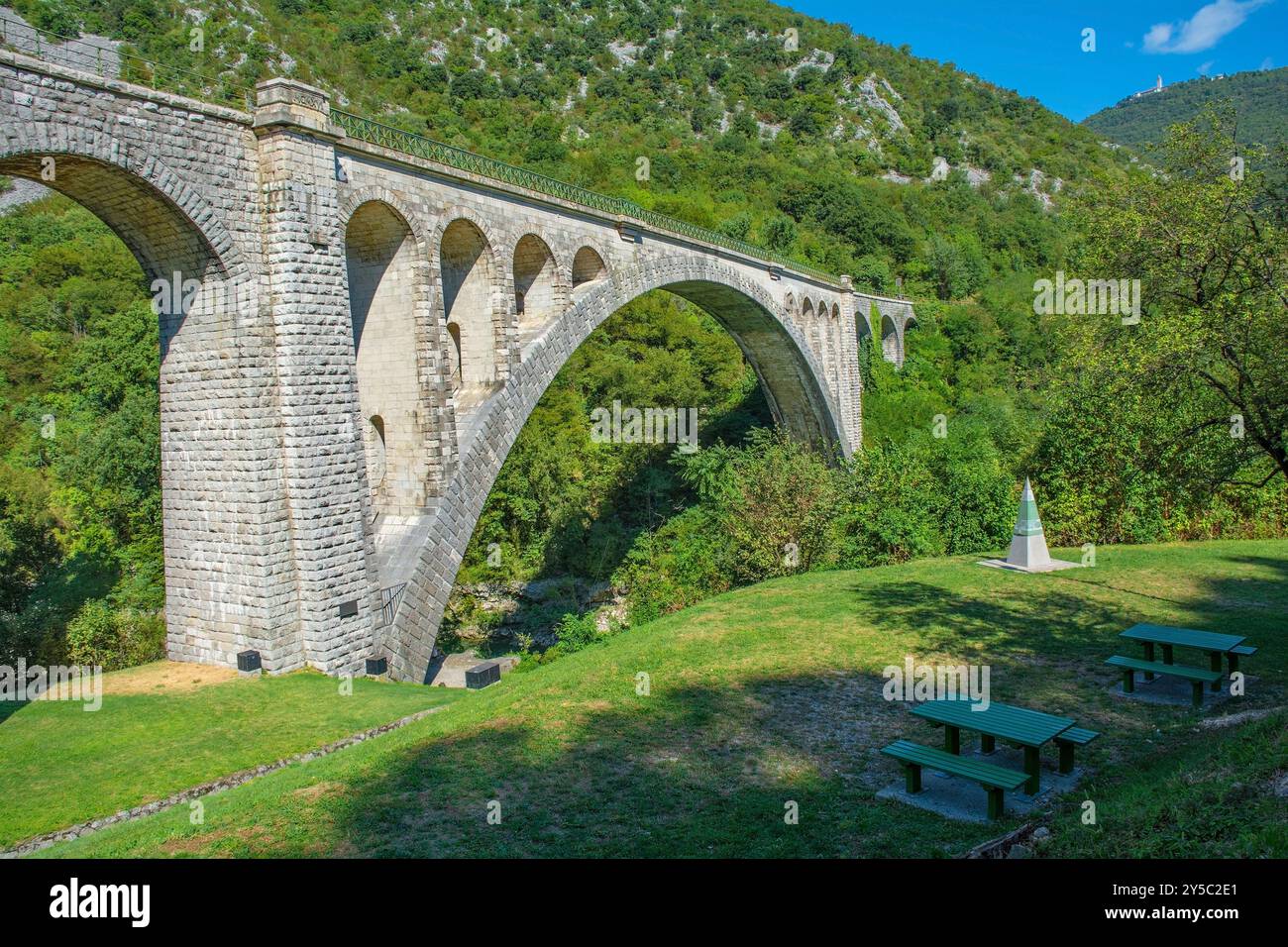 Solkan Bridge over River Soca at Solkan, Nova Gorica, Slovenia. The ...