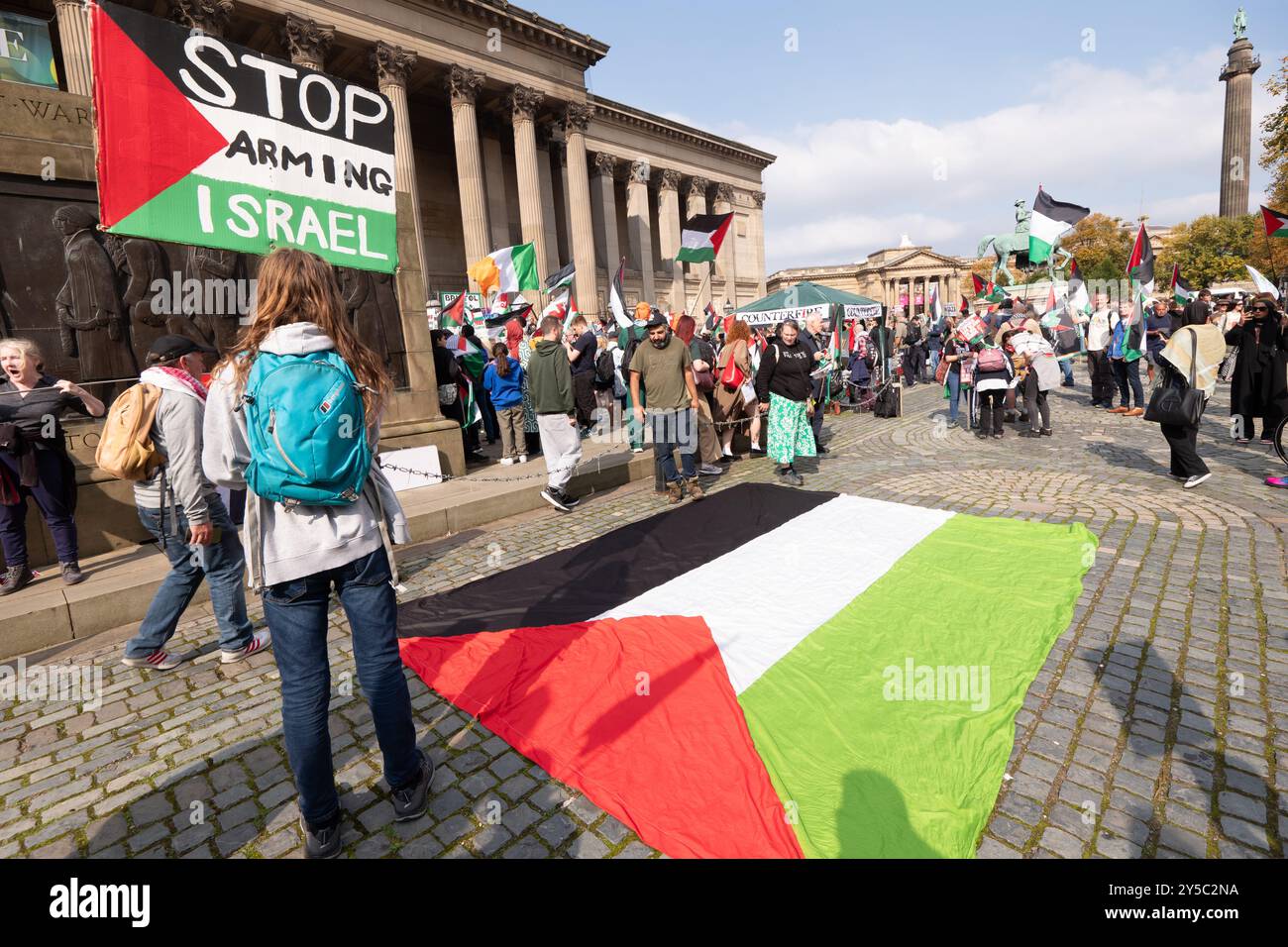 Liverpool, UK. 21st Sep, 2024. Palestinian protest Liverpool at St ...
