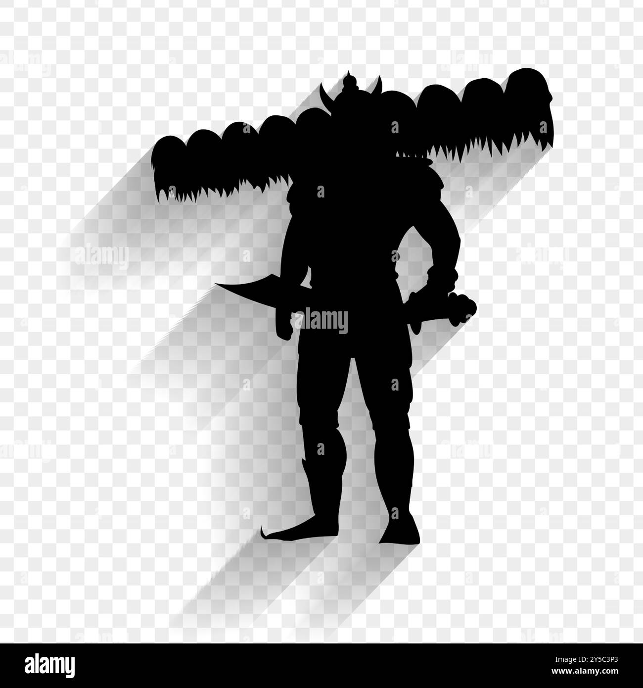 Vector illustration of Ravana silhouette on transparent background ...