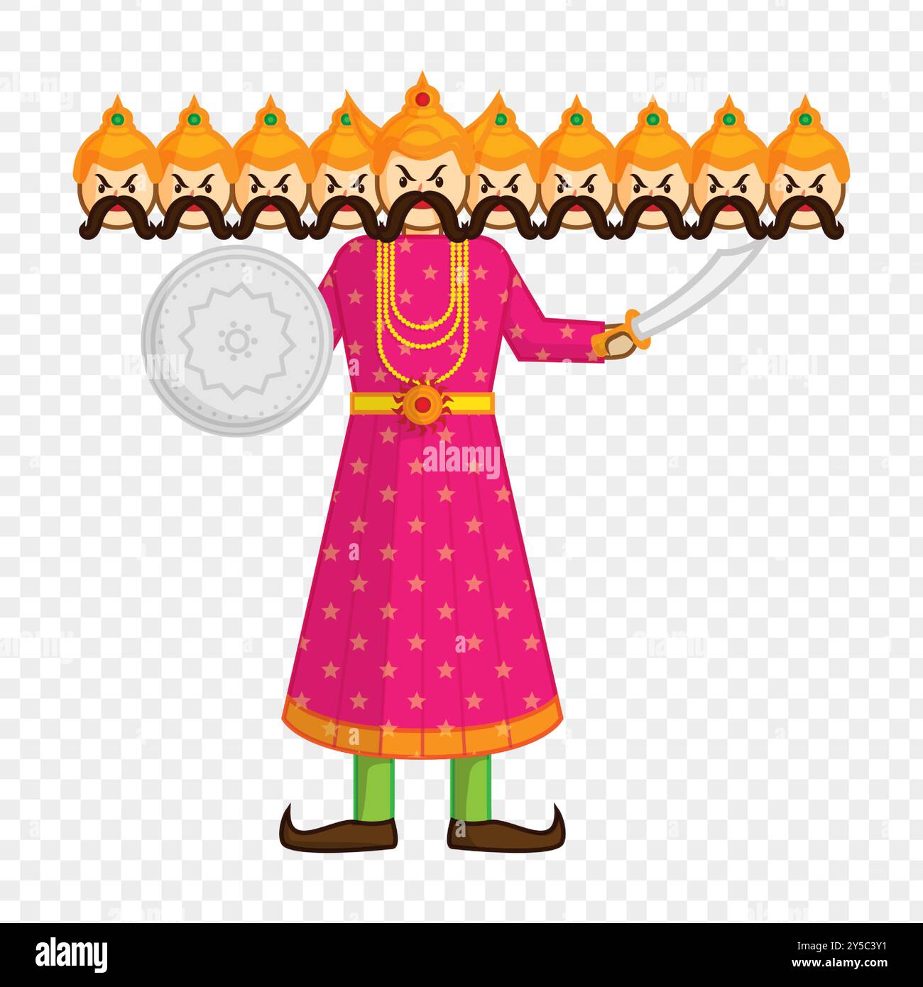Vector illustration of Ravana on transparent background Stock Vector ...