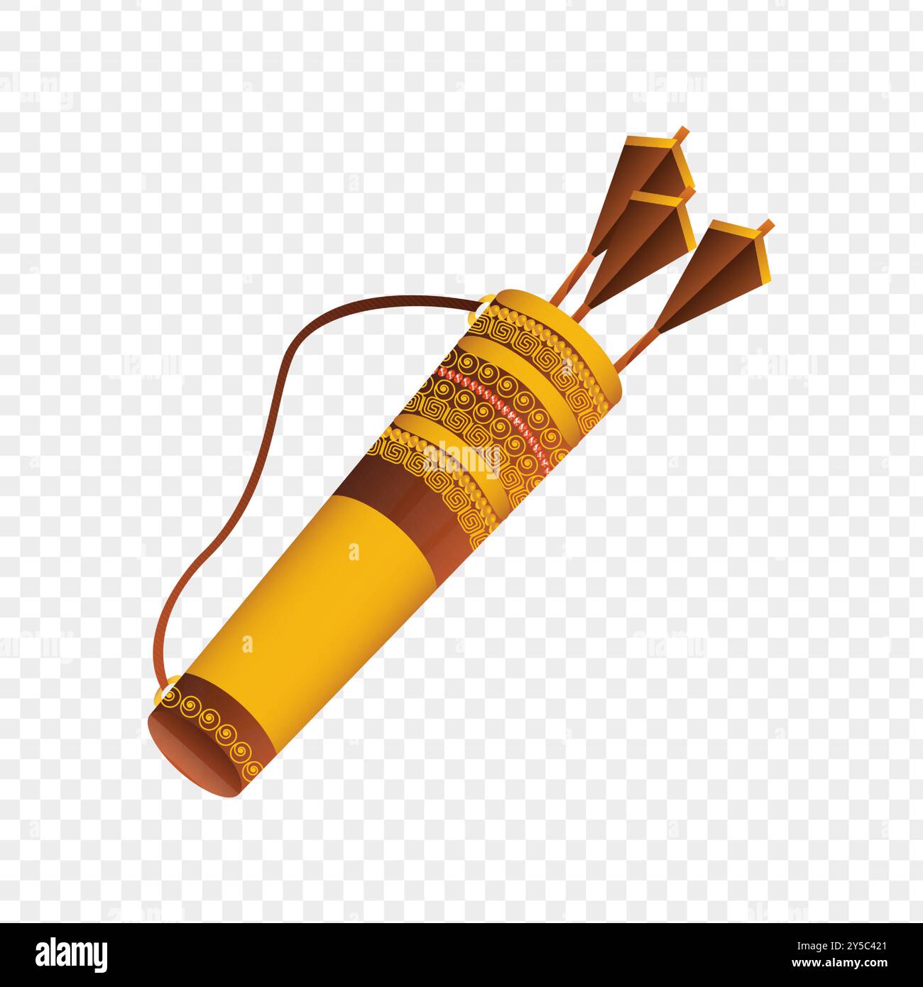 Vector illustration of golden decorated quiver and arrows on ...