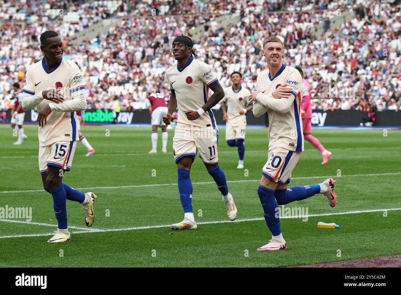 LONDON, UK - 21st Sept 2024: Cole Palmer of Chelsea celebrates scoring ...