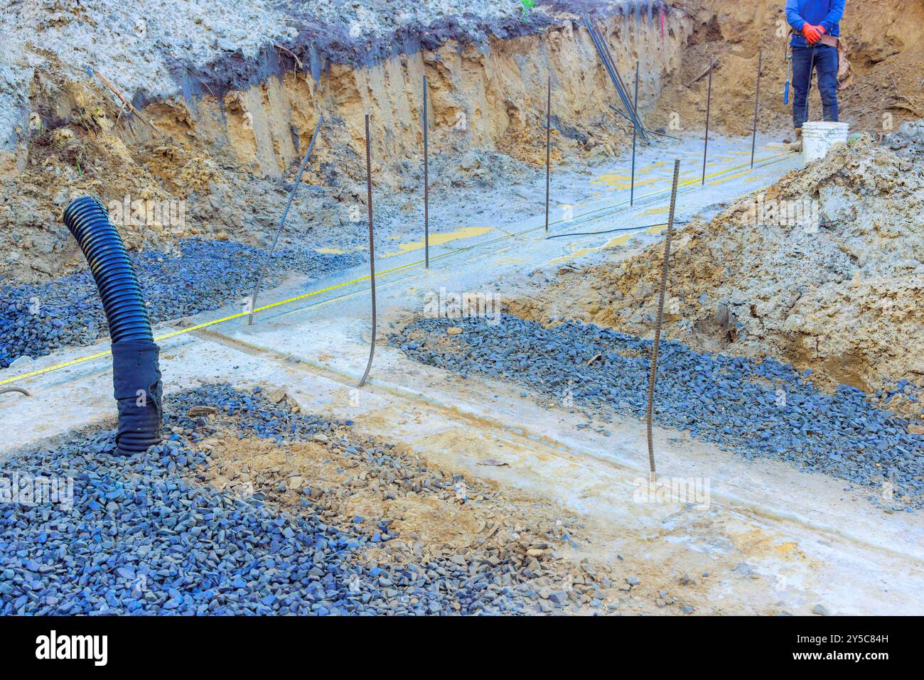 Preparation of ground foundation to installation of formwork for ...