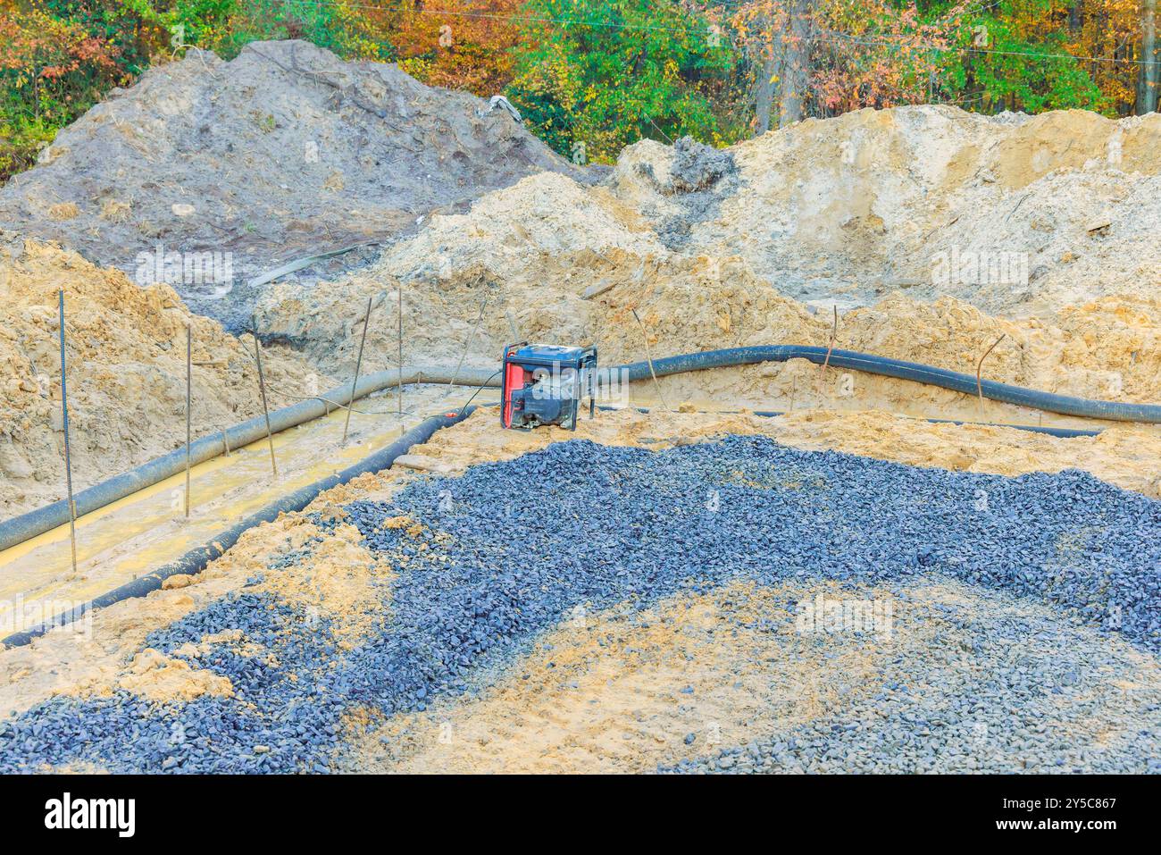 Preparation of ground foundation to installation formwork needed for ...