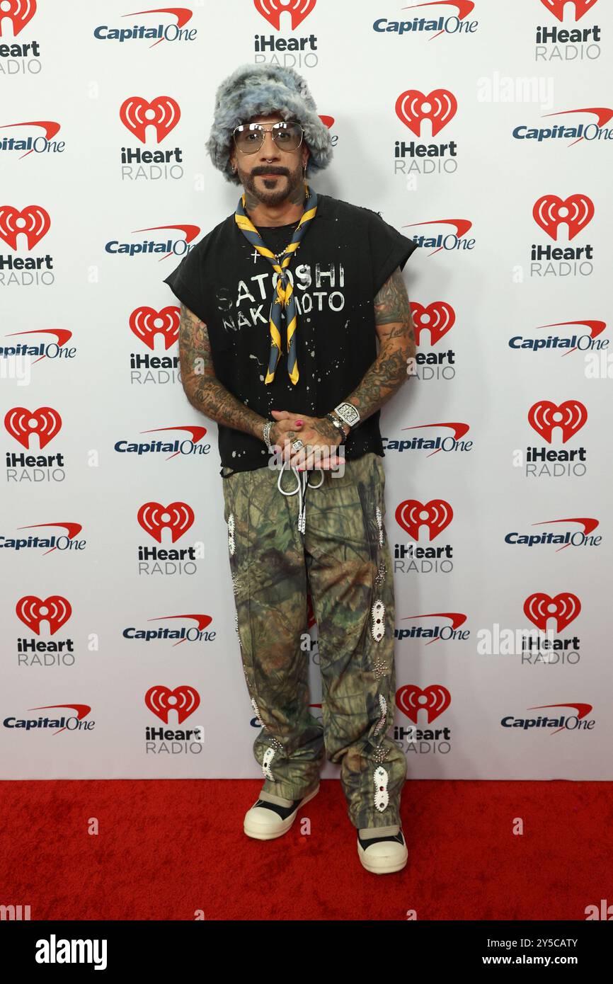 Las Vegas, United States. 20th Sep, 2024. Singer AJ McLean arrives for ...