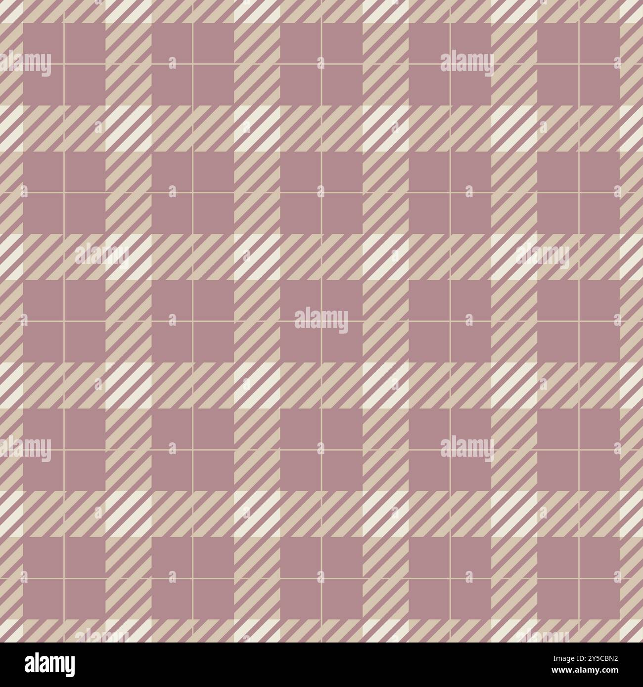 Classic tweed plaid style pattern. Geometric check print in pale pink ...