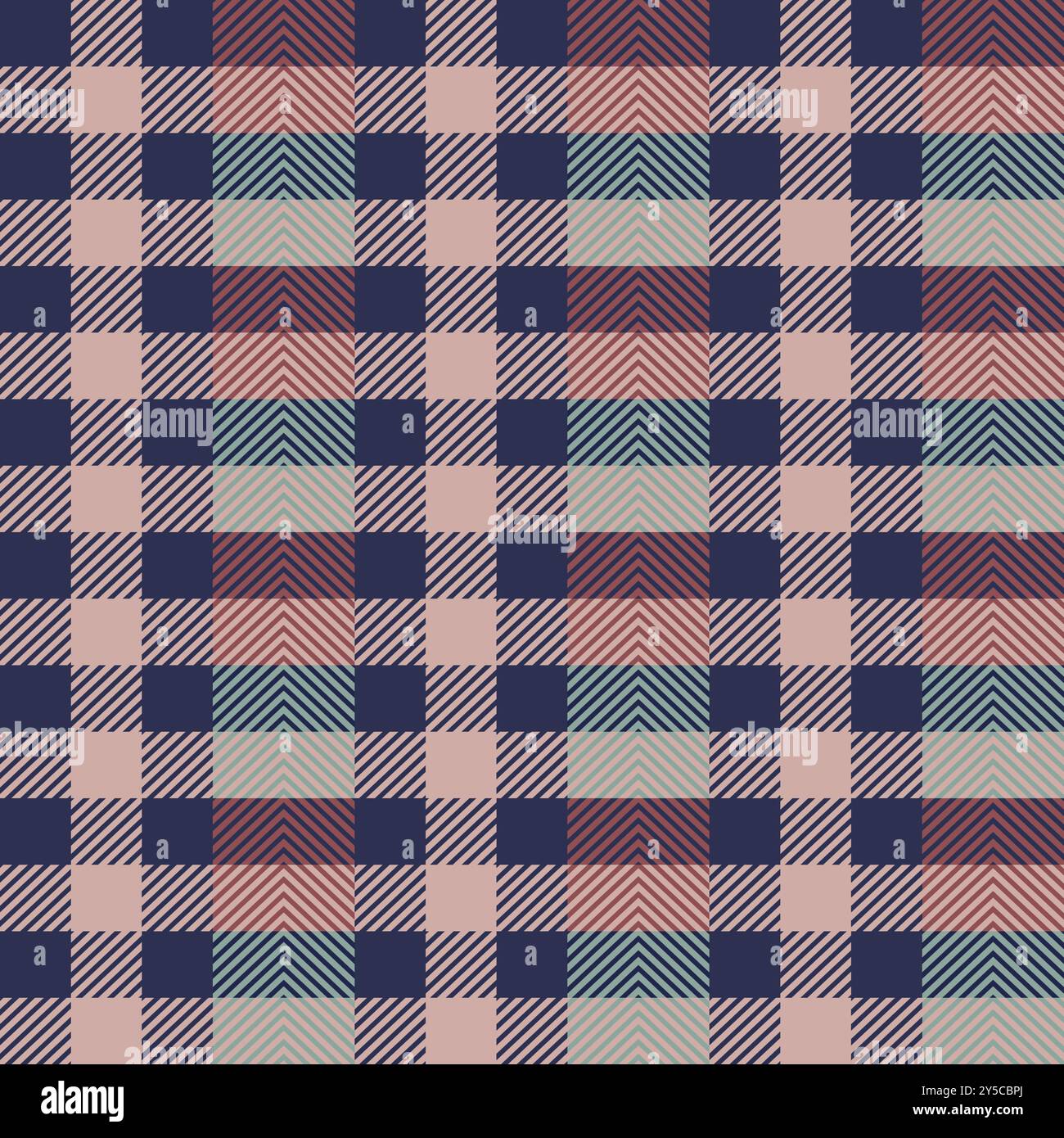 Classic tweed plaid style pattern. Geometric check print in pink and ...