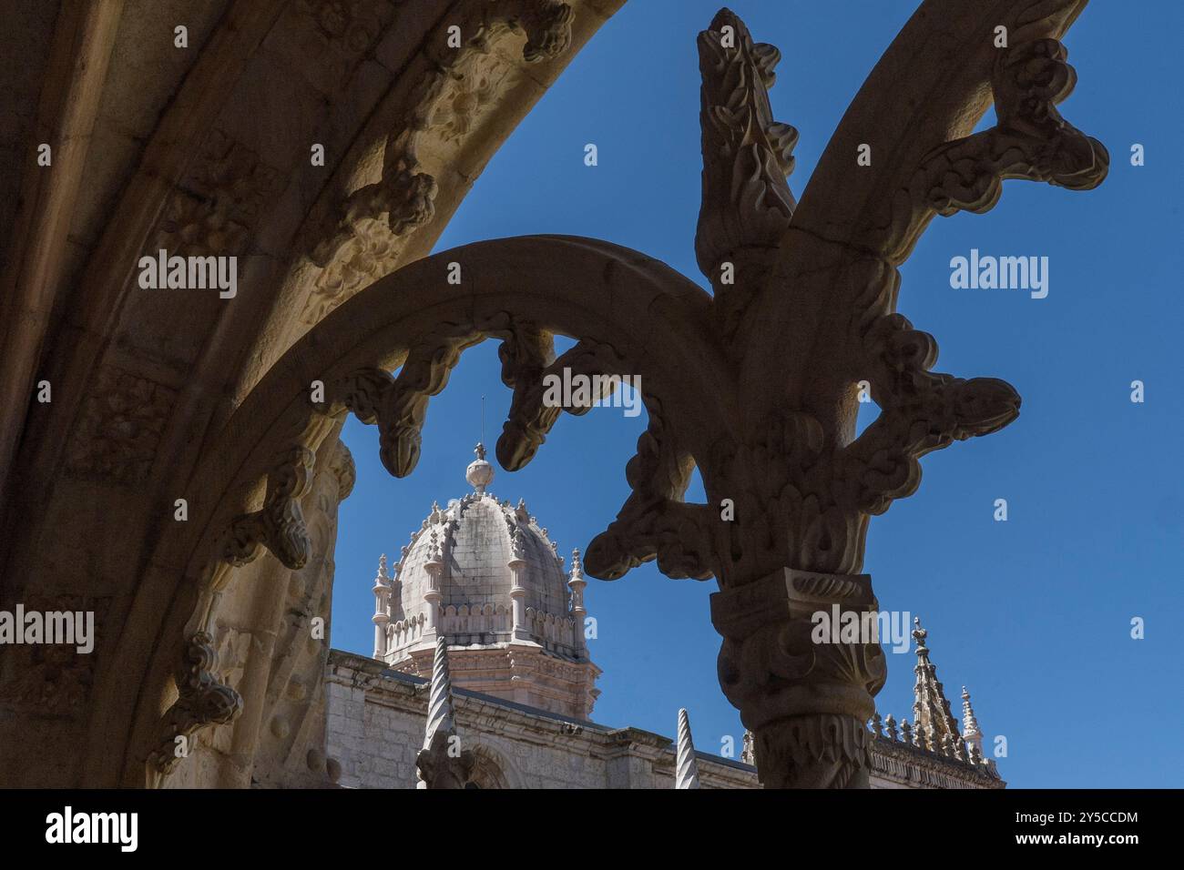 Views of towers from the Jerónimos Monastery balcony showcasing ...