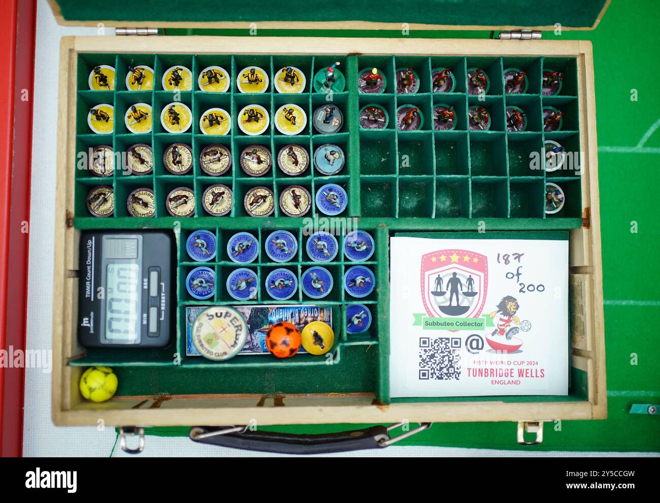 Vintage Subbuteo football figures on display in the Subbuteo World Cup ...