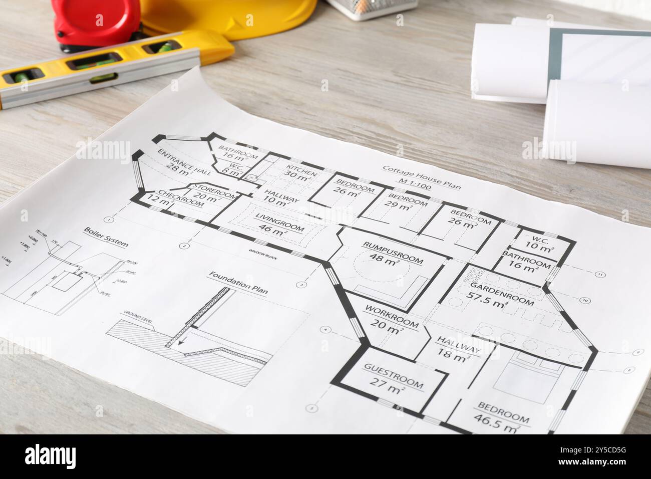 Construction drawings different tools hi-res stock photography and ...