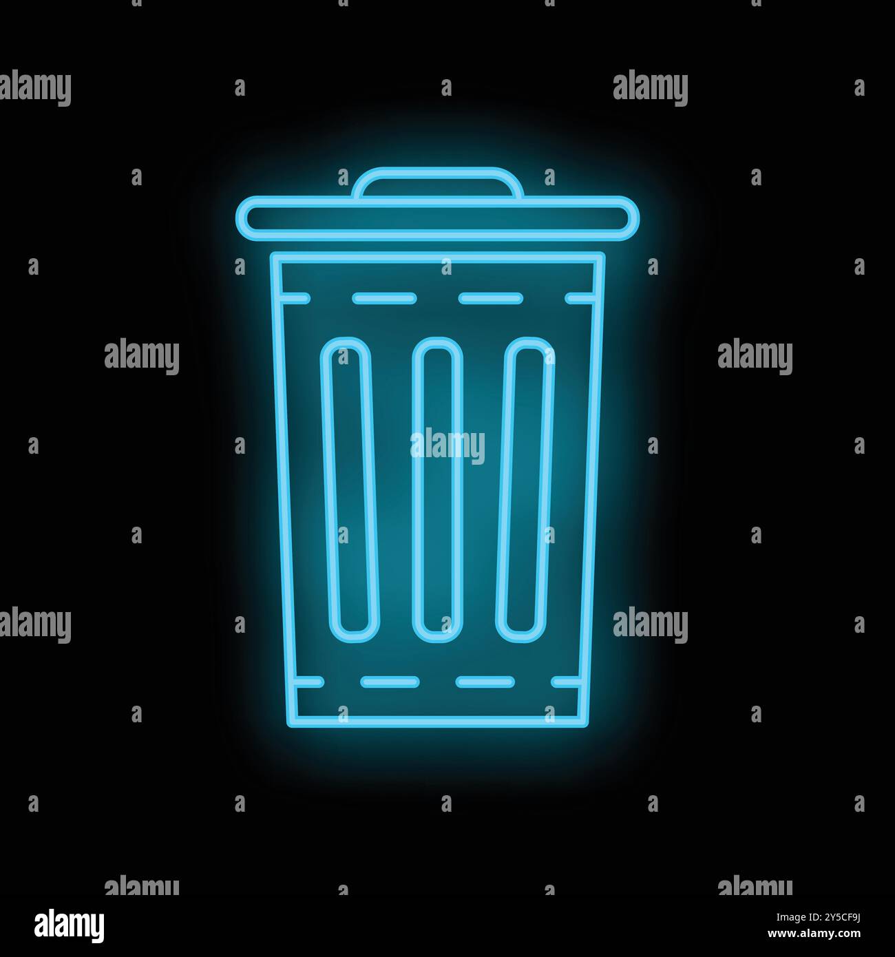 Glowing blue neon recycling icon hi-res stock photography and images ...
