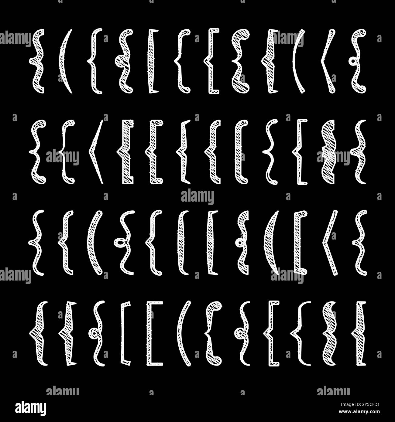 Shaded text brackets, black quotation box. Curly, square and corner ...