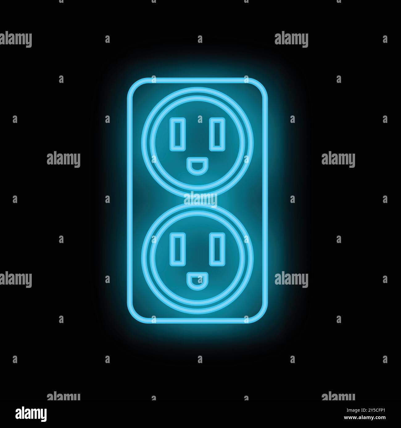 Double electrical plug socket Stock Vector Images - Alamy