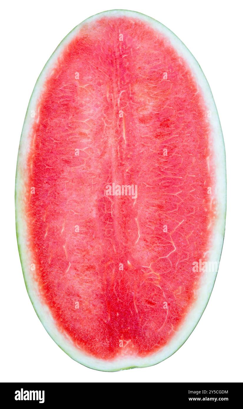 Top view and close up photo of fresh ripe red watermelon half is ...