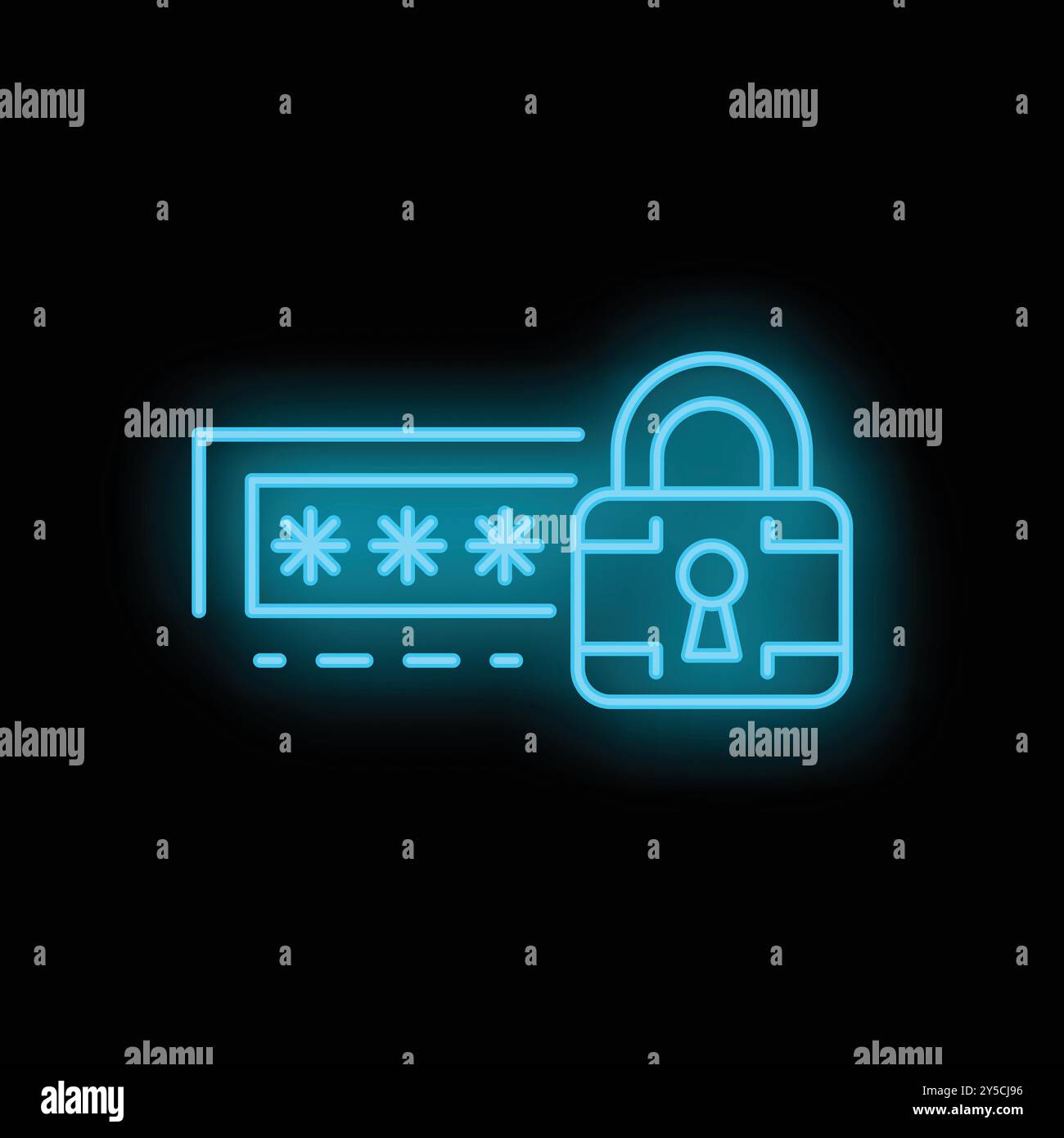 Securing data neon blue Stock Vector Images - Alamy