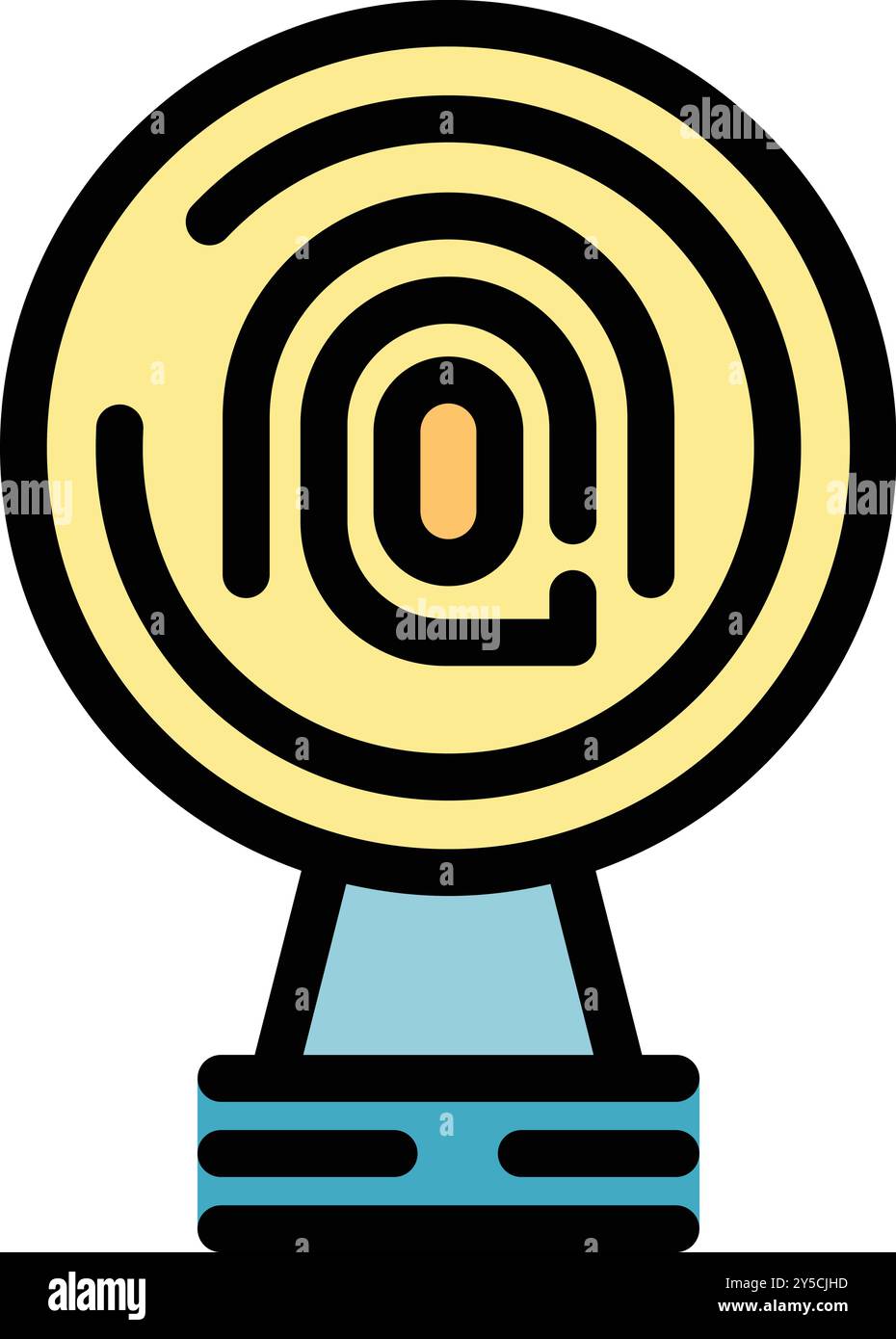 Fingerprint scanner award for best security system icon vector. Outline ...